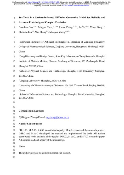 Surfdock Is A Surface Informed Diffusion Generative Model For Reliable