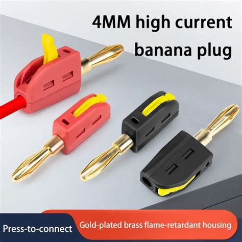 32a 4mm Banana Plug Solderless Quick Connect High Current Gold Plated