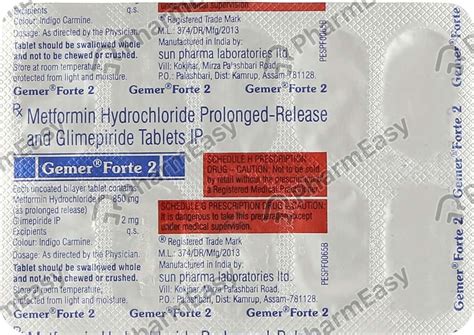 Gemer Forte 2mg Strip Of 10 Tablets Uses Side Effects Price And Dosage
