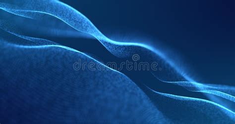 Abstract Digital Dynamic Particle Waves With Light Motion Lights