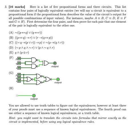 3 [16 marks] here is a list of five propositional