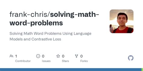 Github Frank Chrissolving Math Word Problems Solving Math Word Problems Using Language