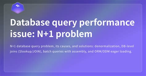 Database Query Performance Issue N1 Problem Webdong