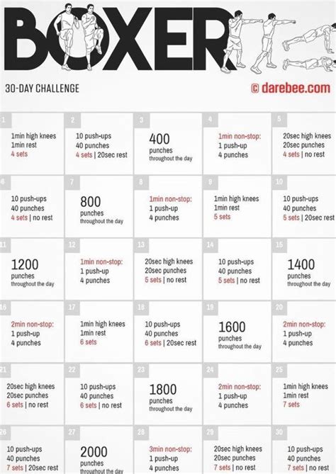 30 Day Boxer Challenge Workout Plan By Darebee
