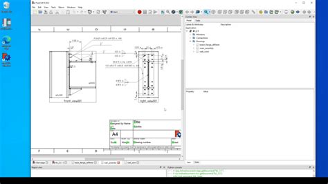 using cet steelconndesign v1 5 and freecad for automated 2d drawing