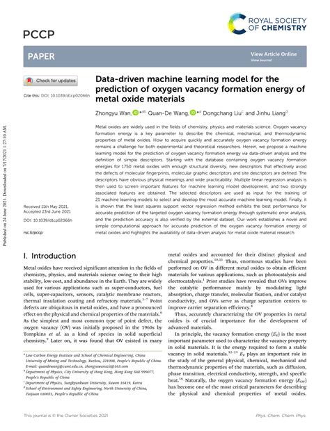 Pdf Data Driven Machine Learning Model For The Prediction Of Oxygen