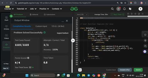 Geeksforgeeks Problemsolving Codingchallenge Minimizeheights Saloni Pawar