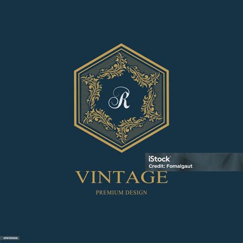꽃 모노 그램 럭셔리 디자인 우아한 서식 파일입니다 붓글씨 우아한 아름 다운 편지 상징 기호 R 로열티 레스토랑 부티크 호텔 Heraldic 보석에 대 한 벡터 일러스트