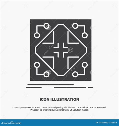 Data Infrastructure Network Matrix Grid Icon Glyph Vector Gray Symbol For Ui And Ux