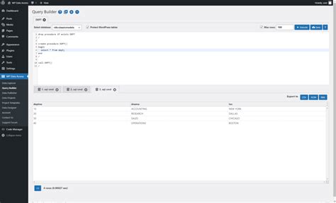 Stored Procedures WP Data Access