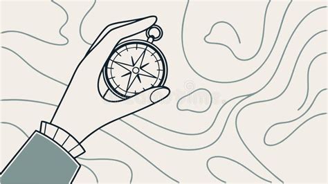 Hand Holding Compass Direction And Exploration Tool Vector Design
