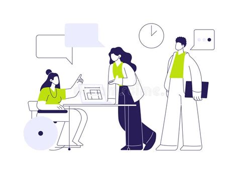 Inclusion At A Workplace Abstract Concept Vector Illustration Stock