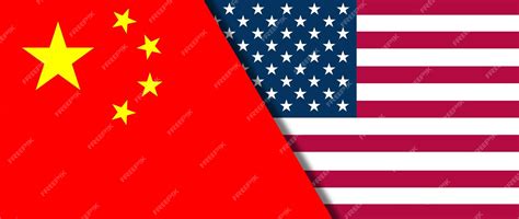 Premium Photo Us United States Of America Vs China National Flags