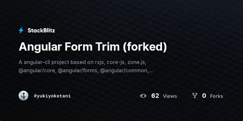 Angular Form Trim Forked Stackblitz