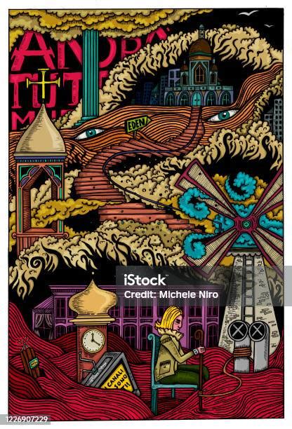 Творческий Цветной Плакат Эдемский Сад — стоковая векторная графика и другие изображения на тему