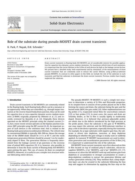 Pdf Role Of The Substrate During Pseudo Mosfet Drain Current