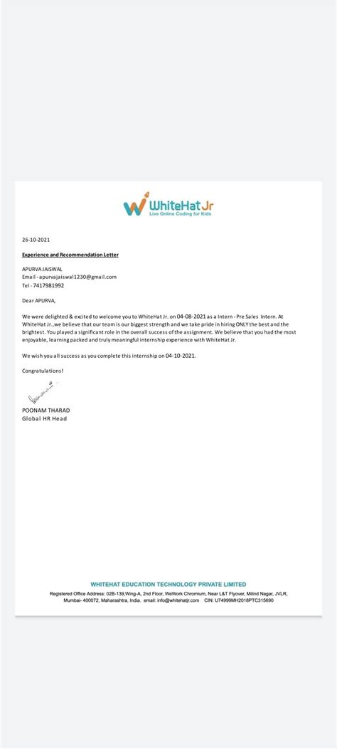 Apurva Jaiswal On Linkedin Recently I Completed My Internship As A