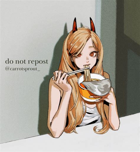Safebooru 1girl Blonde Hair Carrotsprout Chainsaw Man Chopsticks