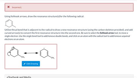 Solved X Incorrect. Using fishhook arrows, draw the | Chegg.com