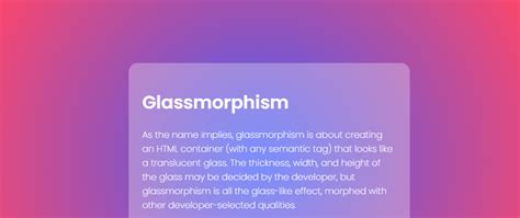 How To Create A Glassmorphism Effect With Pure Css Dev Community