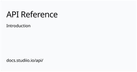 Introduction Api Reference