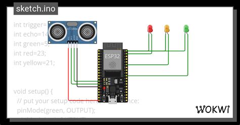 Ultrasonic Copy 3 Wokwi Esp32 Stm32 Arduino Simulator