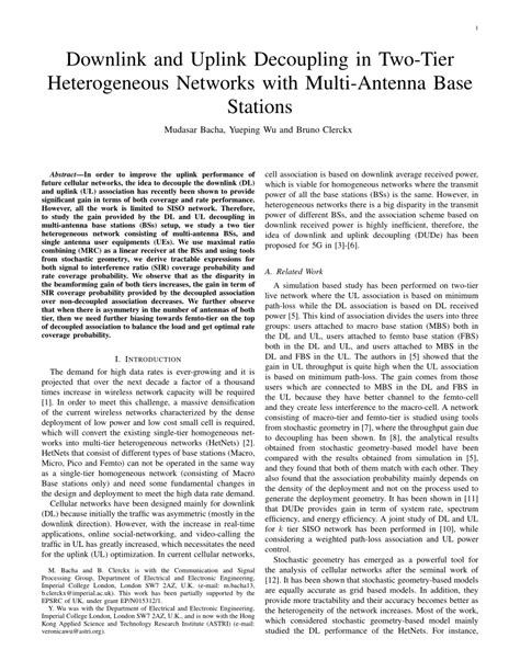 Pdf Downlink And Uplink Decoupling In Two Tier Heterogeneous Networks