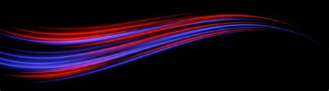 라이트 커브 스트림 빨간색과 파란색 호는 검은 색 배경에 넓은 원형 트레일을 형성합니다 부드러운 네온 모션 디지털 글로우 모양 0명에 대한 스톡 벡터 아트 및 기타 이미지