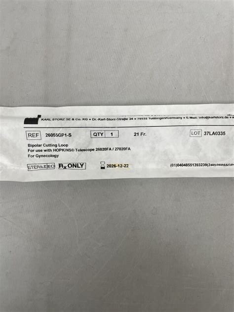 New Storz 26055gp1 S Bipolar Cutting Loop Electrode 22 Fr Sheath