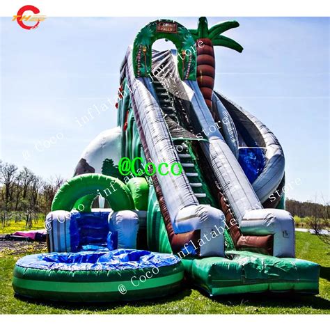 ¡Envío gratis al puerto marítimo! Green jungle Twist tobogán inflable ...