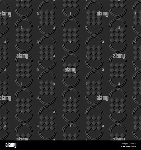 3d Dark Paper Art Curve Semi Circle Round Check Geometry Vector
