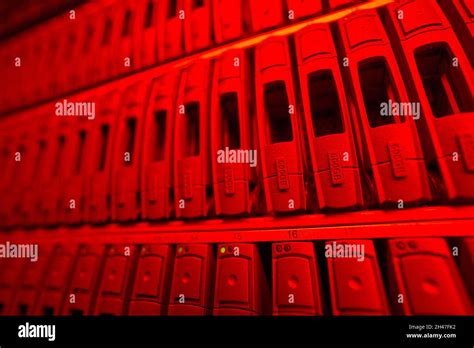 Hard Drives In Storage System Of Data Center Stock Photo Alamy
