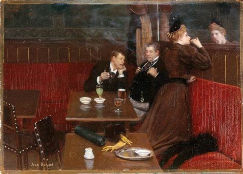 Three Figures In A Café By Jean Beraud Fine Art Print