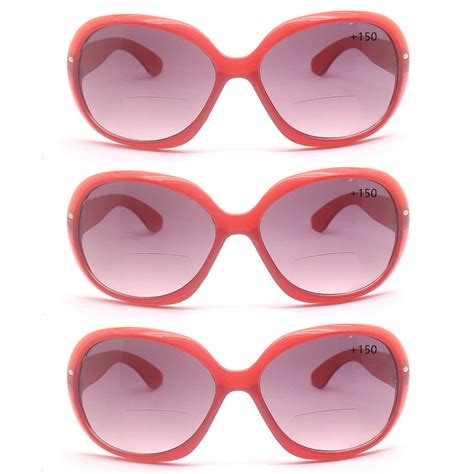 3 Pairs Womens Tinted Bifocal Reading Glasses Oversized Readers