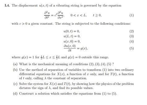 solved the displacement u x t of a vibrating string is