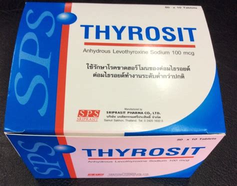 Levothyroxine Sodium 100 Mcg Thyrosit Thai Pharmacy