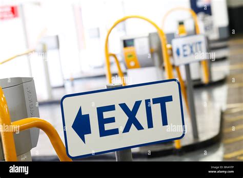 Car Parking Facilities Car Park Exit Sign Stock Photo Alamy