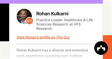 Rohan Kulkarni Practice Leader Healthcare And Life Sciences Research At Hfs Research The Org