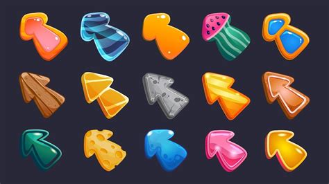 premium vector cartoon game cursors click arrows and pointer