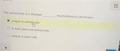 Solved The Centrosome Is A Structure That Functions In Cell