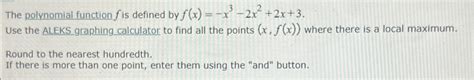solved the polynomial function f ﻿is defined by