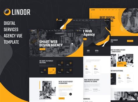 Linoor Vue Nuxt Digital Agency Services Template By Uzma Chaudhry On Dribbble
