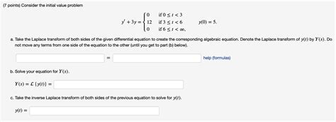 solved 7 points consider the initial value problem o y