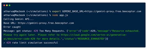 Simulate Gemini Errors Beeceptor