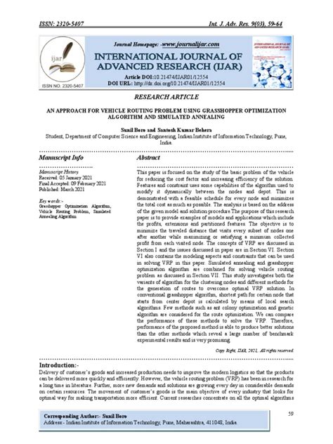 an approach for vehicle routing problem using grasshopper optimization