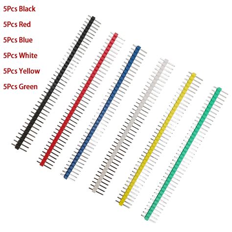30pcs Set 2 54mm Pitch Single Row 40pin 1x40 Breakable Male Plug Pin Header Pcb Board Connector