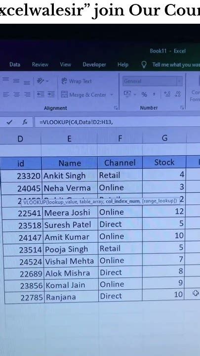 Array In Vlookup In Excel Excelwalesir Exceltricks Exceltips