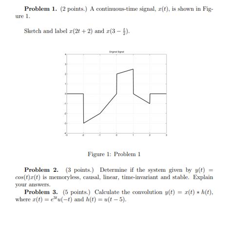 solved problem 1 2 points a continuous time signal