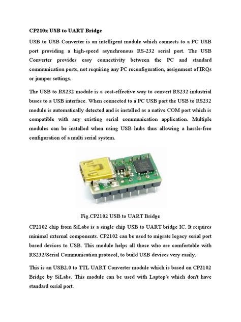 Cp210x Usb To Uart Bridge Pdf Usb Device Driver