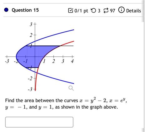 Solved Question 15 『 0 1 Pt り 3⇄97 Find The Area Between The